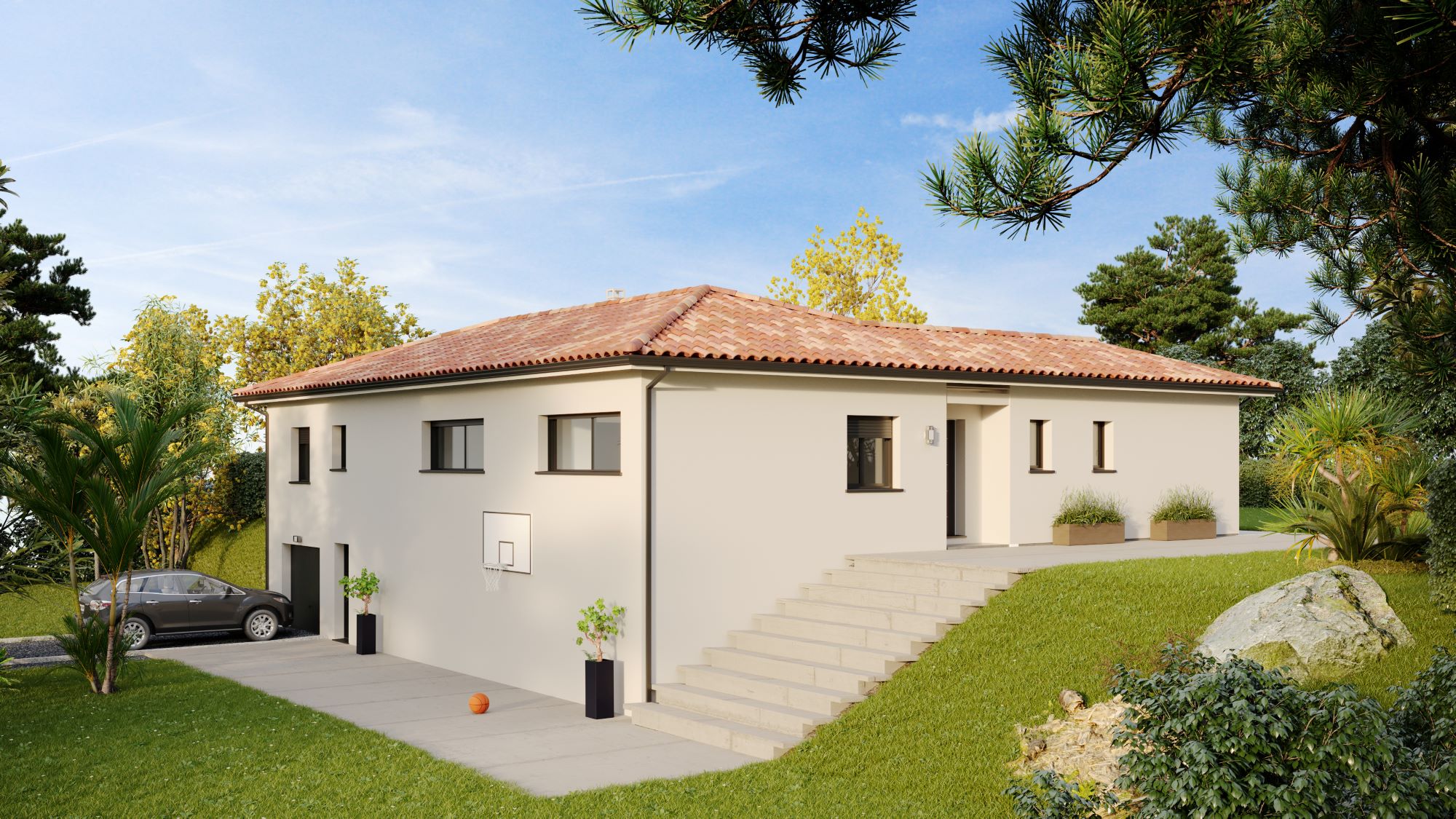 Une maison avec sous-sol et ses 4 chambres par Maisons d'en France